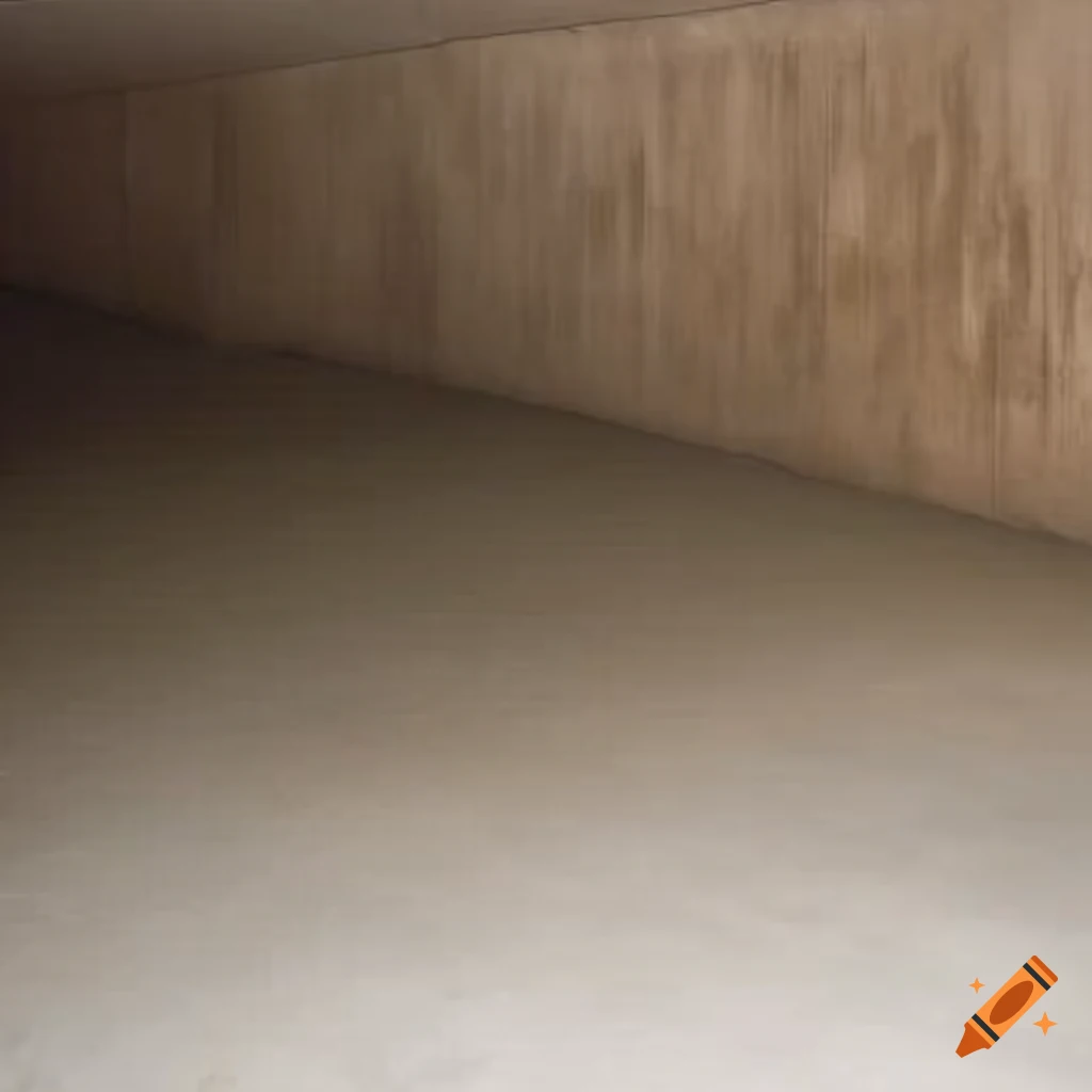 Foggy concrete corridors with rectangular openings