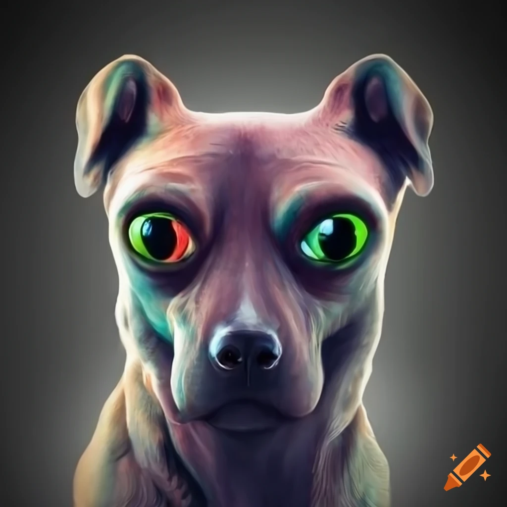 Portrait of a dog-looking alien