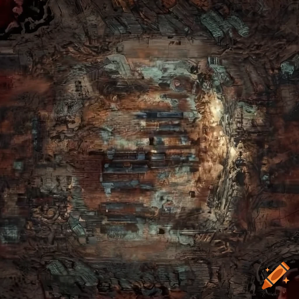 Texture map of spaceship scrap on Craiyon