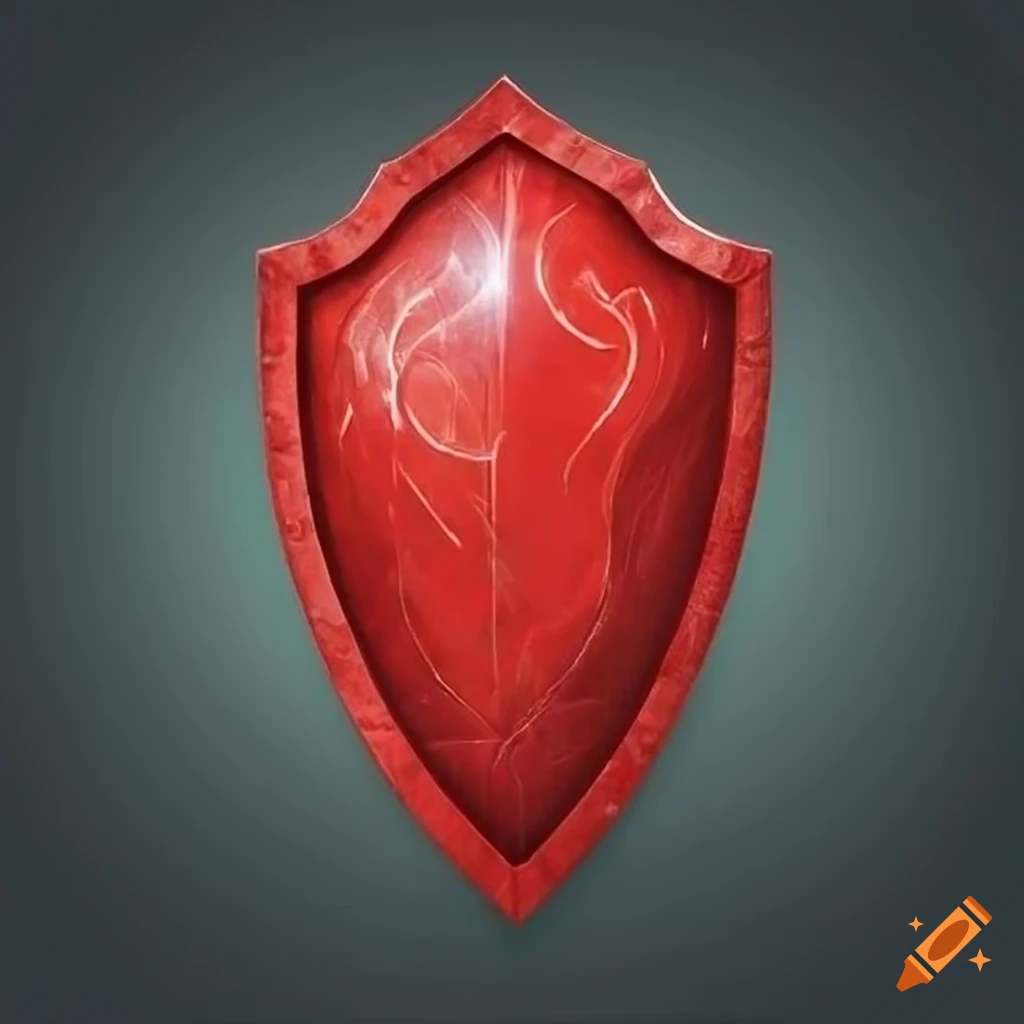 Red dragon heart magic shield on Craiyon