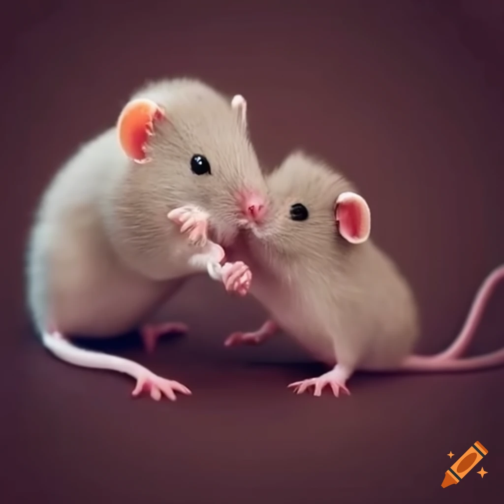 Adorable image of a mouse parent cuddling with its baby on Craiyon