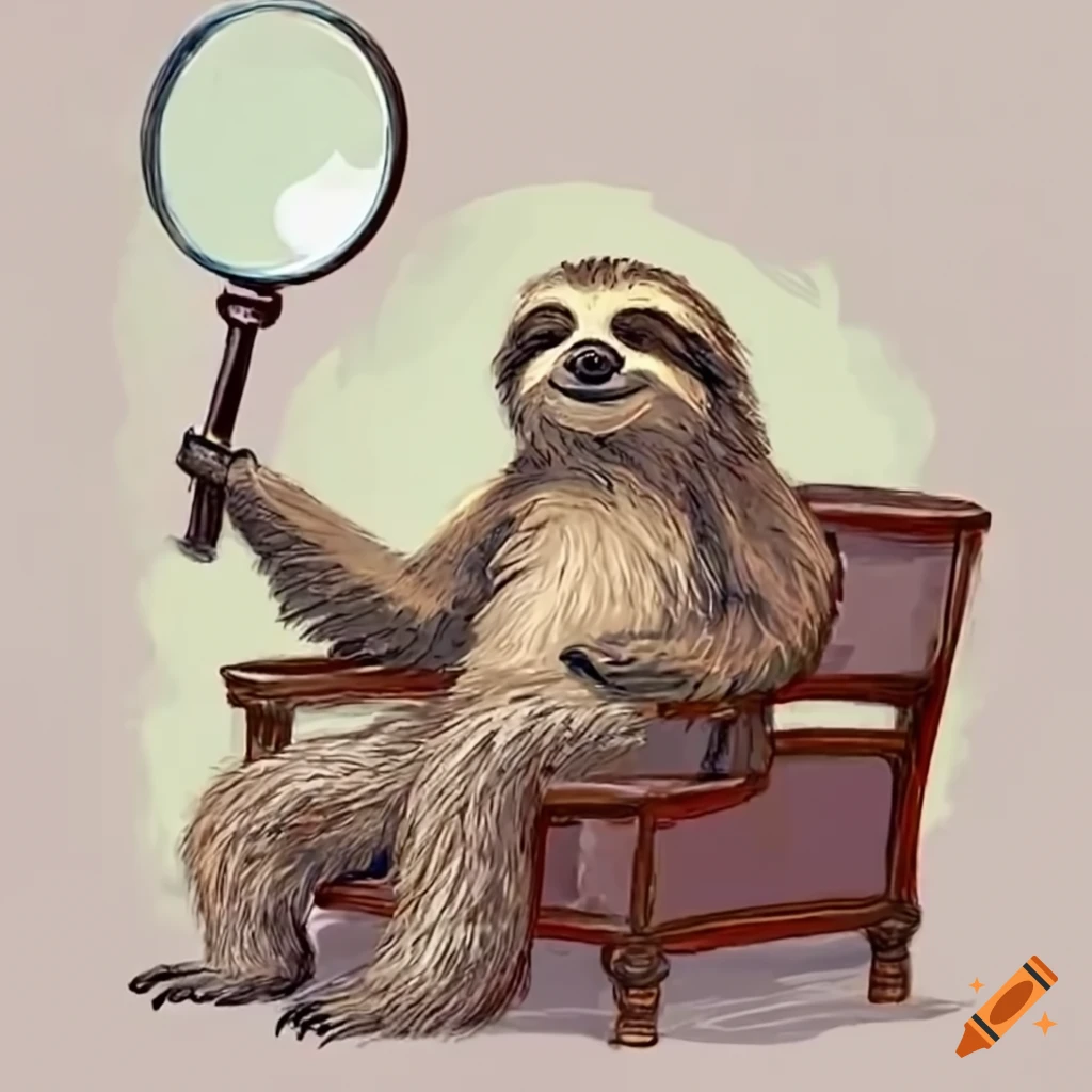 Sloth playing on a computer on Craiyon