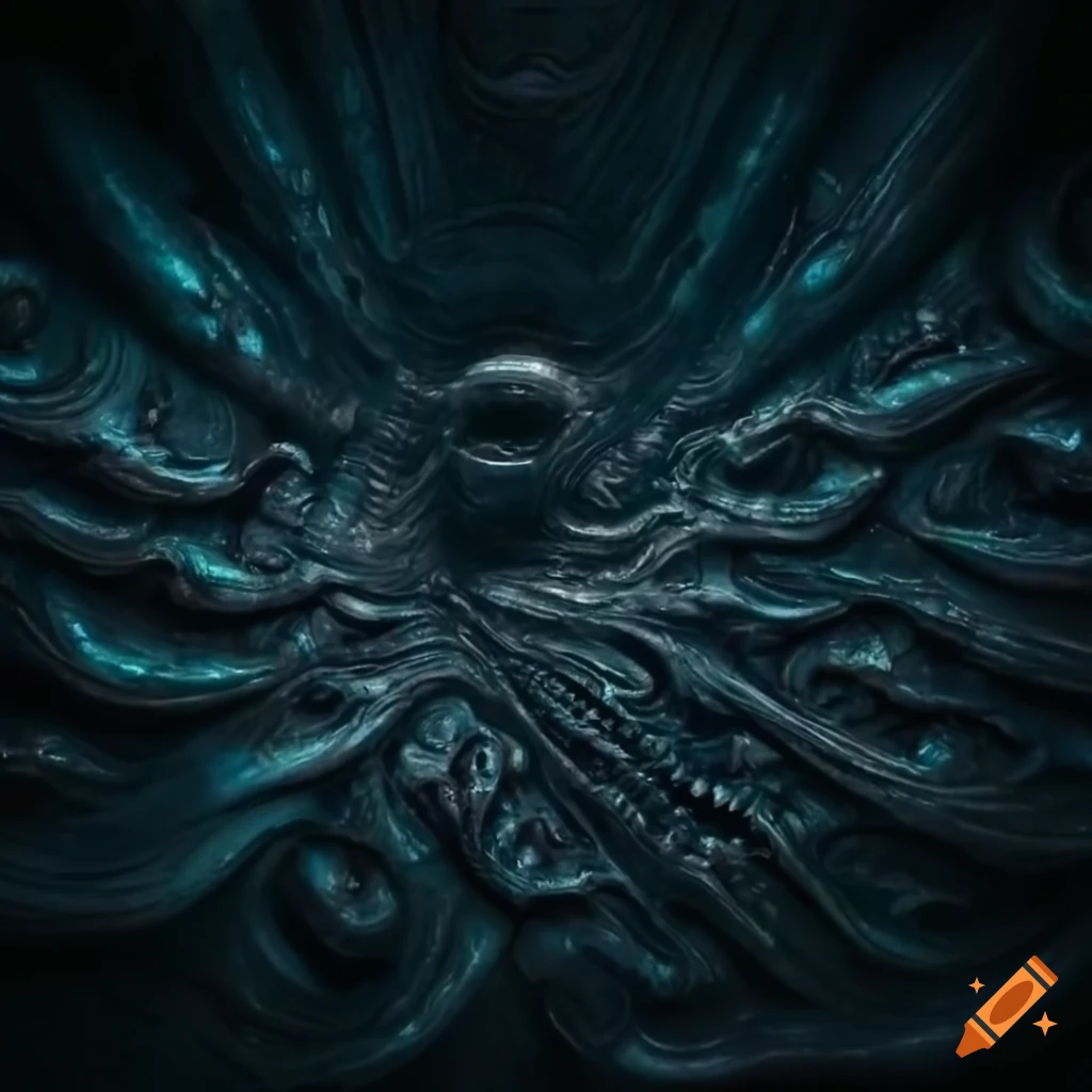 2d game with h.r. giger-inspired alien environment on Craiyon
