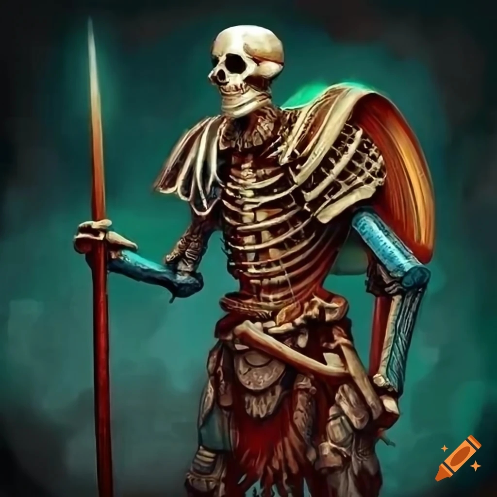 Image of ancient armored skeleton warriors on Craiyon