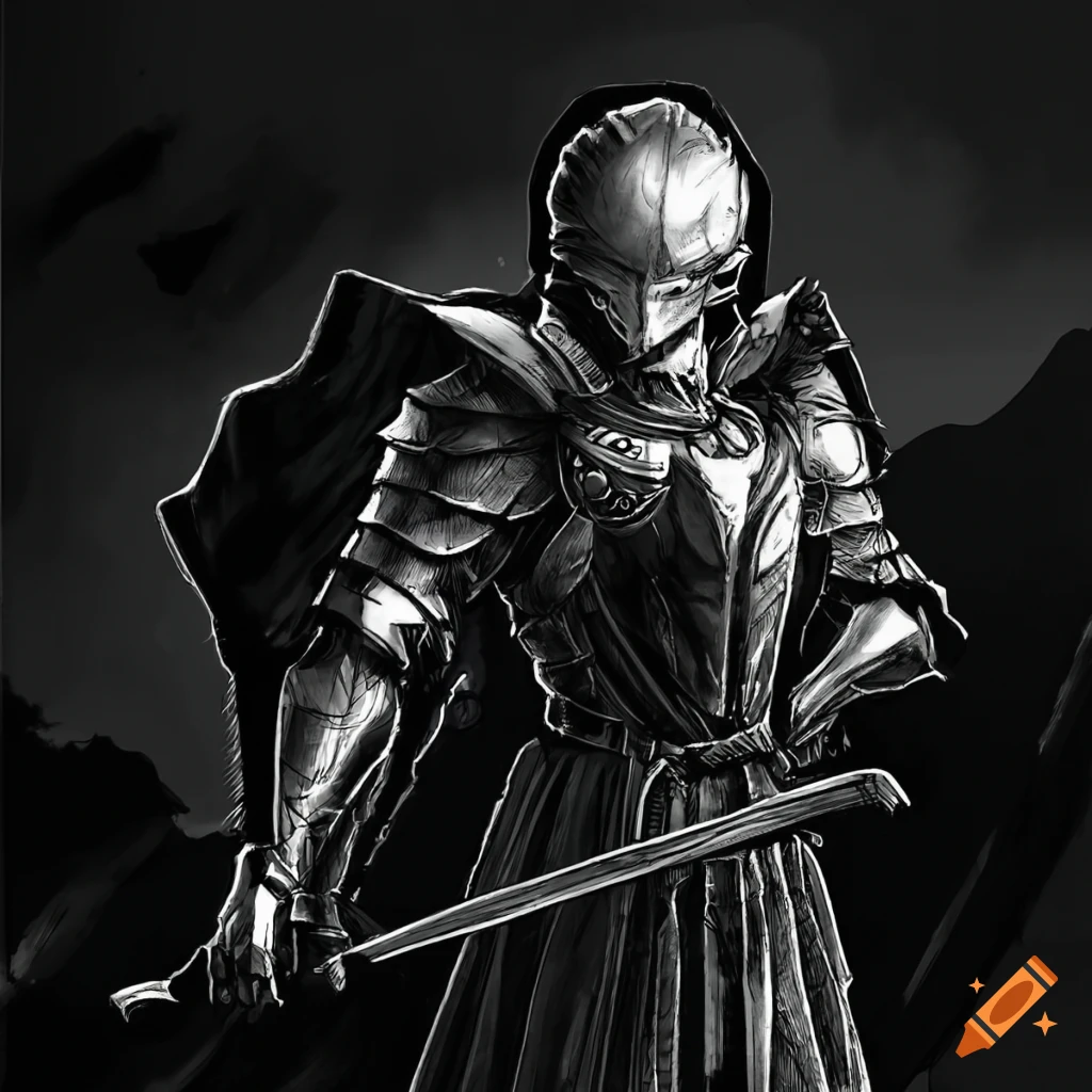 Anime-style picture of an archer in knight-like armor