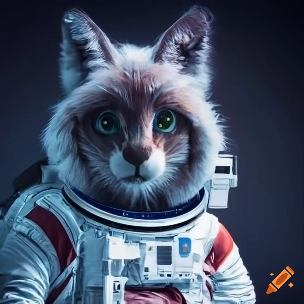 Portrait of furry in a space suit on Craiyon