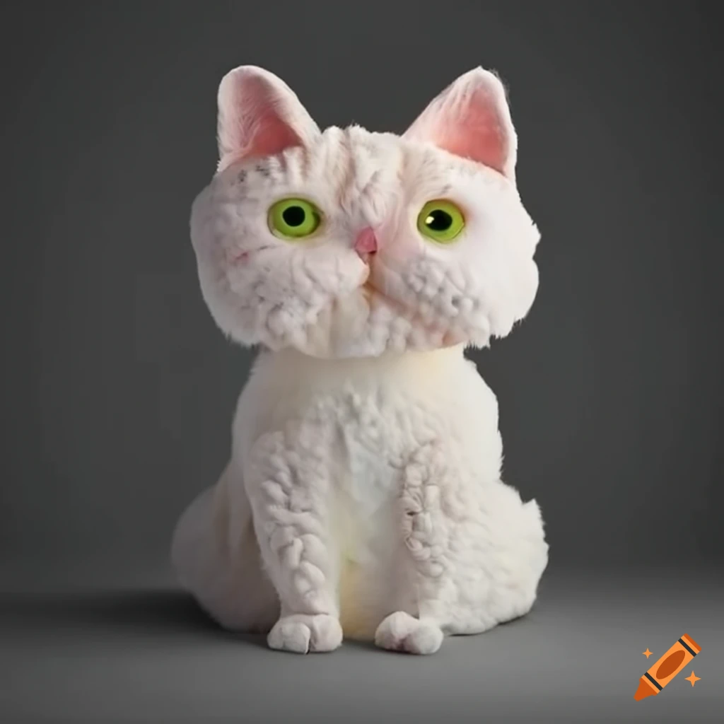 Realistic cat made of marshmallows on Craiyon