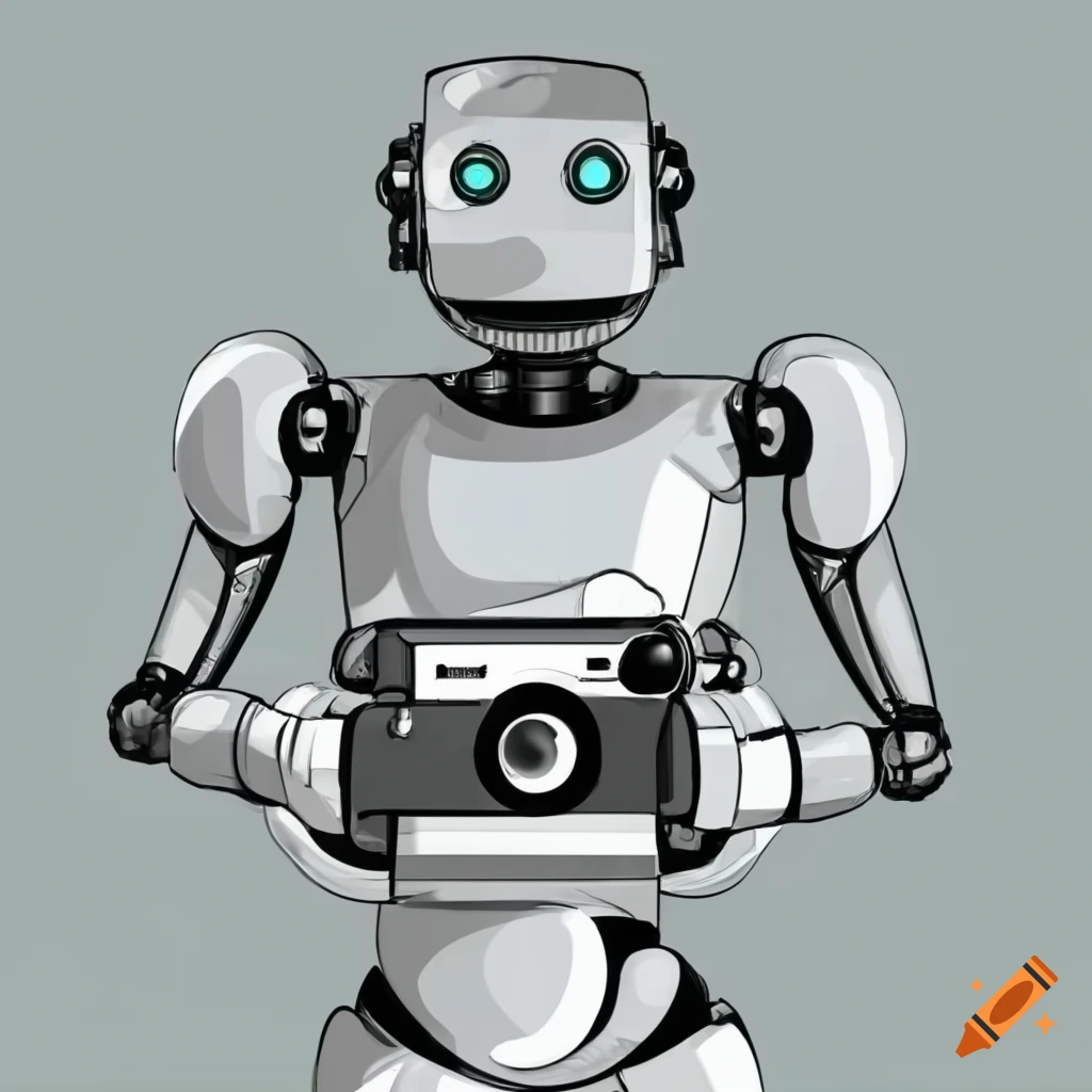 Robot taking photo with camera on Craiyon