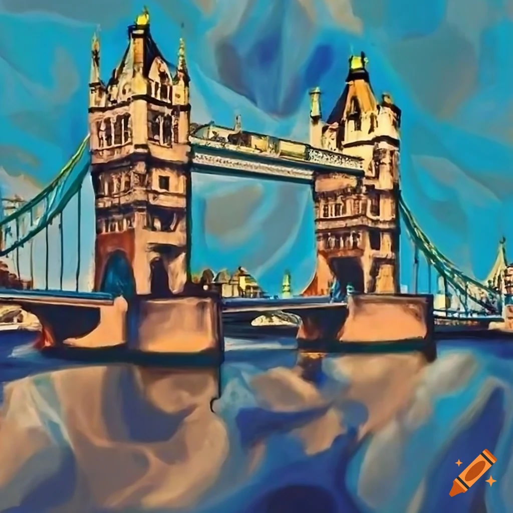 London tower bridge in soft monet-inspired colors on Craiyon