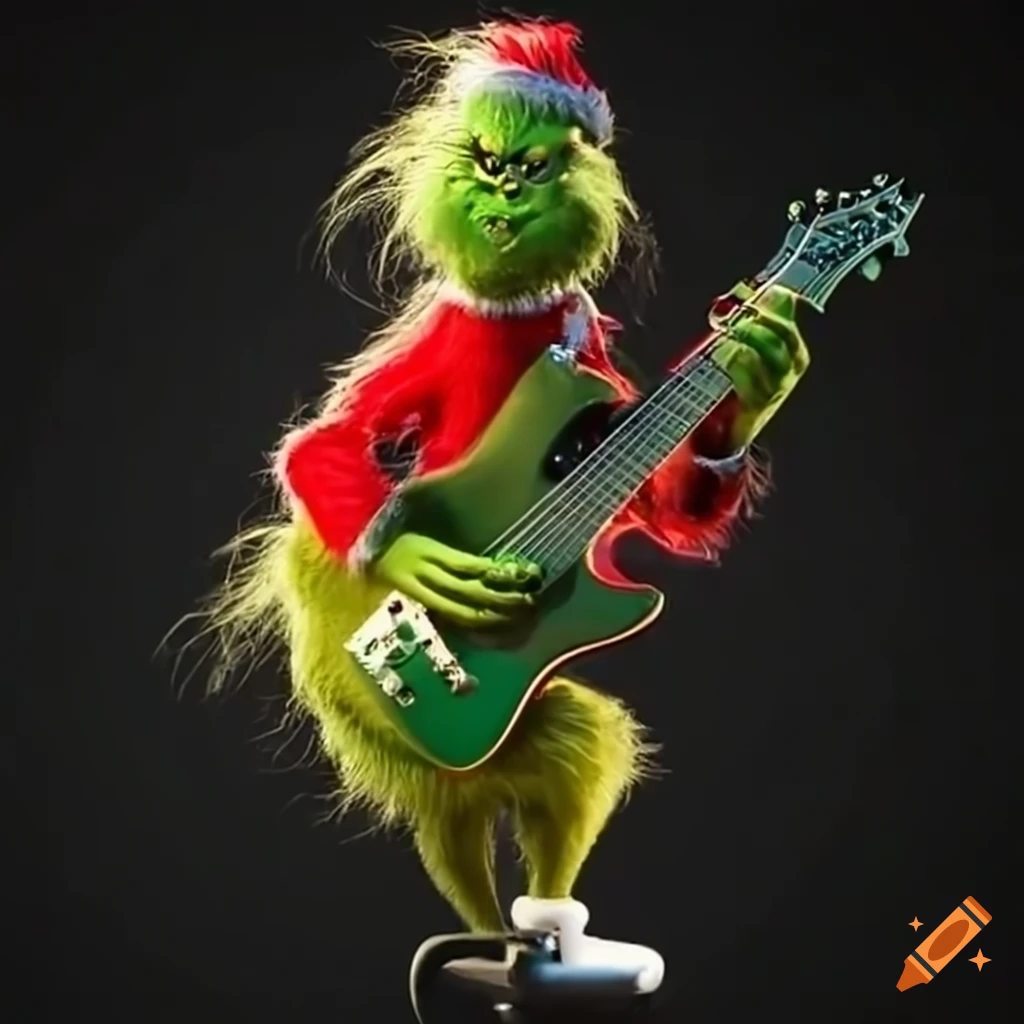 Grinch playing electric guitar