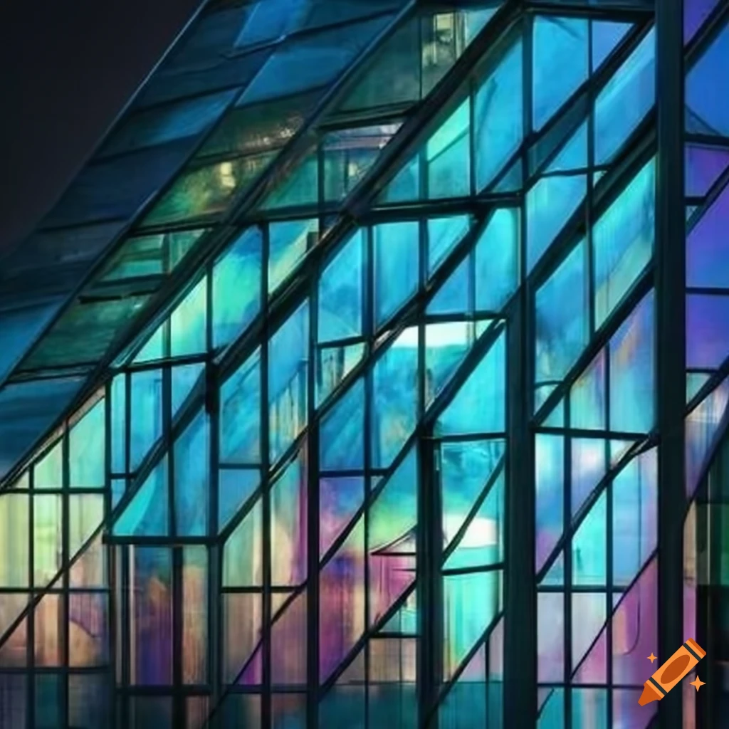 Modern recreation center with unique pink windows and curved ...