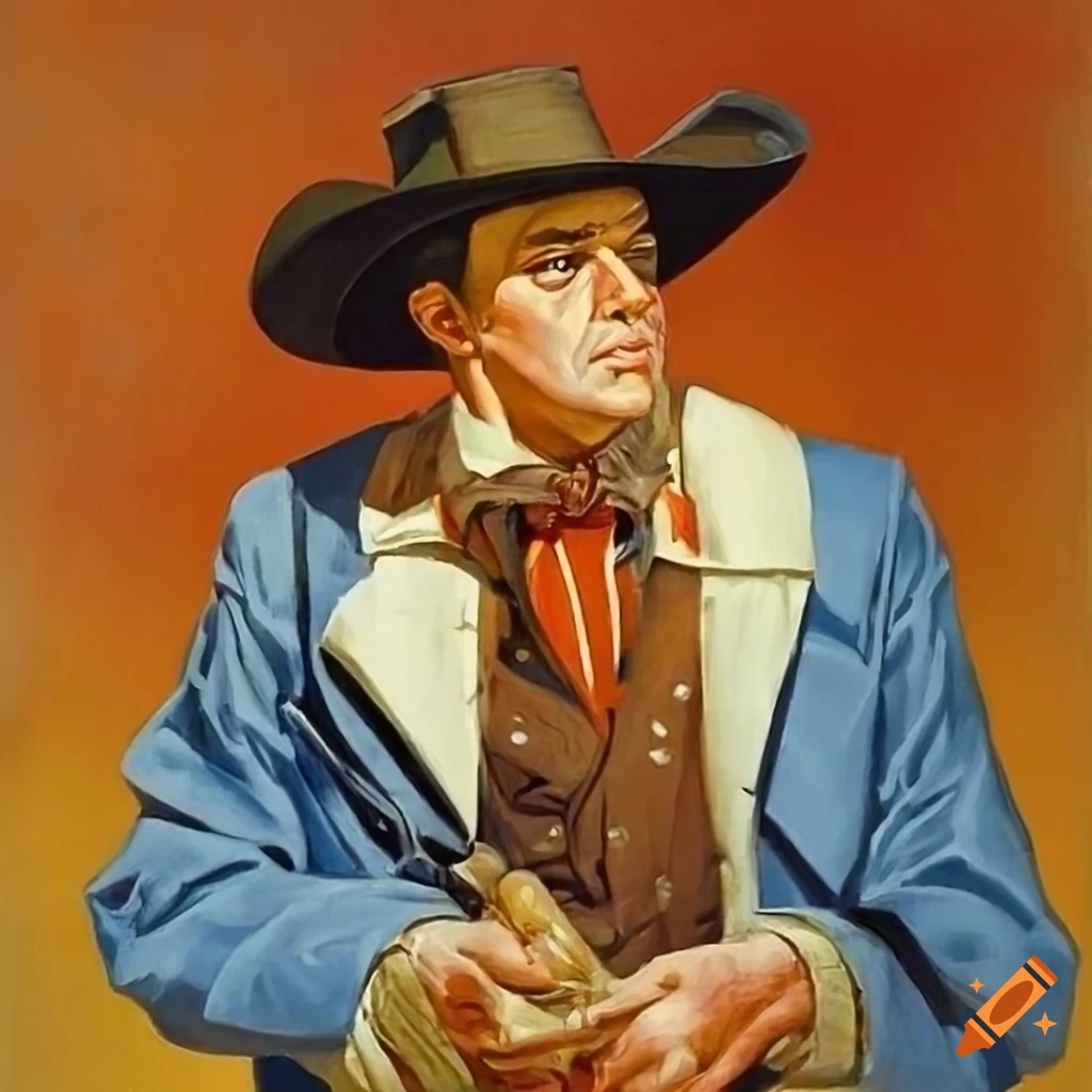 Vintage cowboy pulp novel book cover