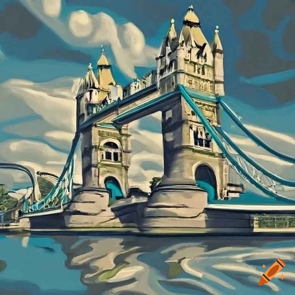 Tower bridge with the style of damien hirst on Craiyon