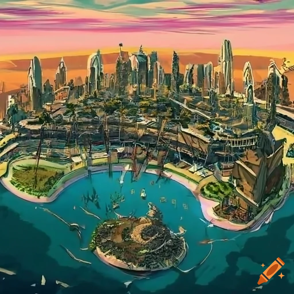 Solarpunk islands by naohisa inoue