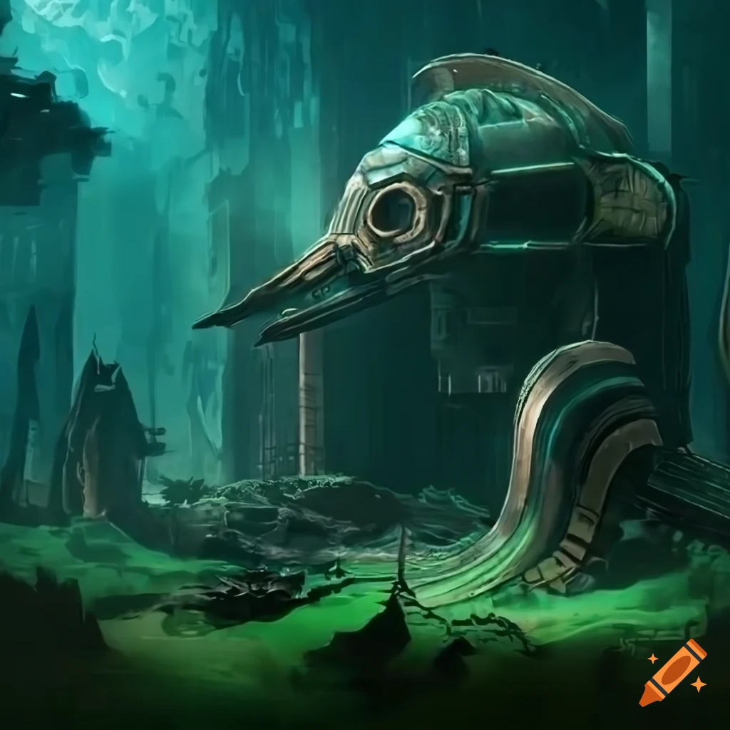 Sci-fi bio mechanical forest