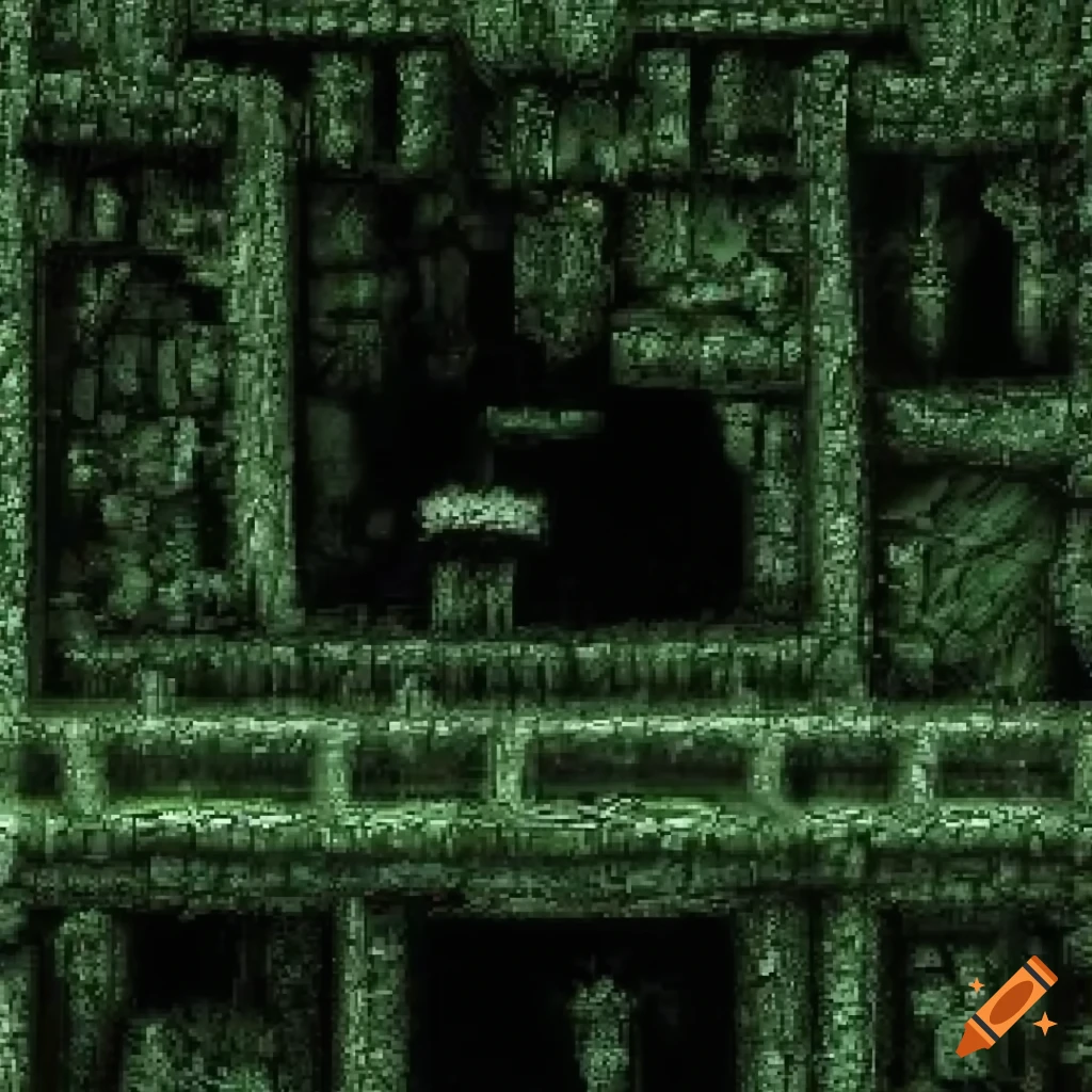 2d game with giger-inspired alien in overgrown ruins