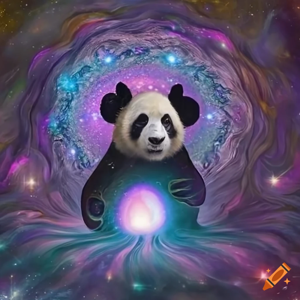 Red panda surrounded by celestial bodies and cosmic background on Craiyon