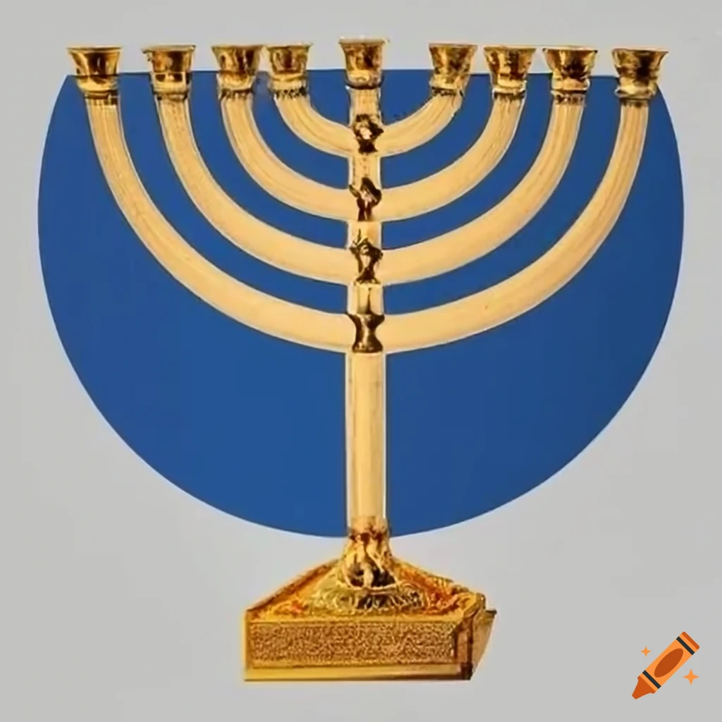 Menorah and star of david with the caption 'be the light' on Craiyon