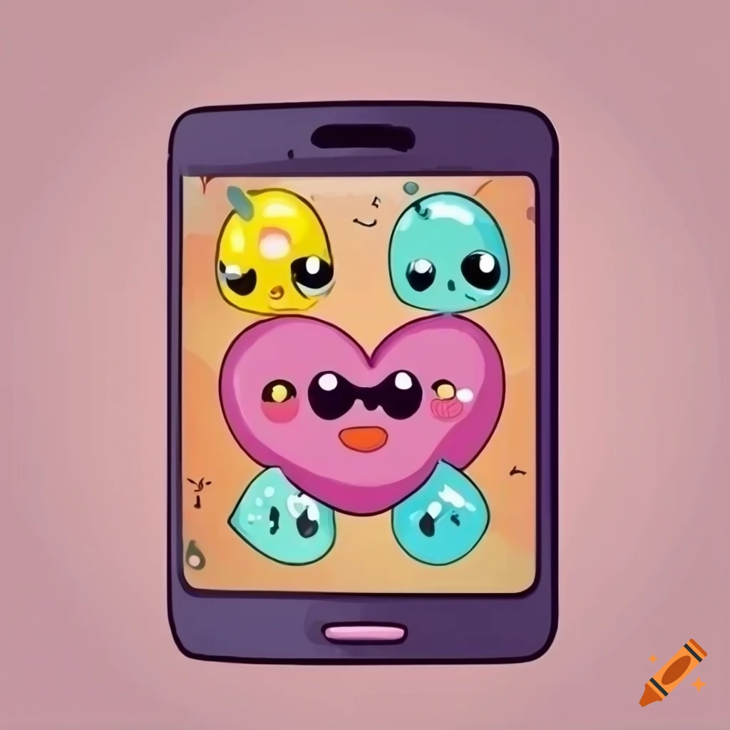 Cute illustrated phone with instagram app on Craiyon