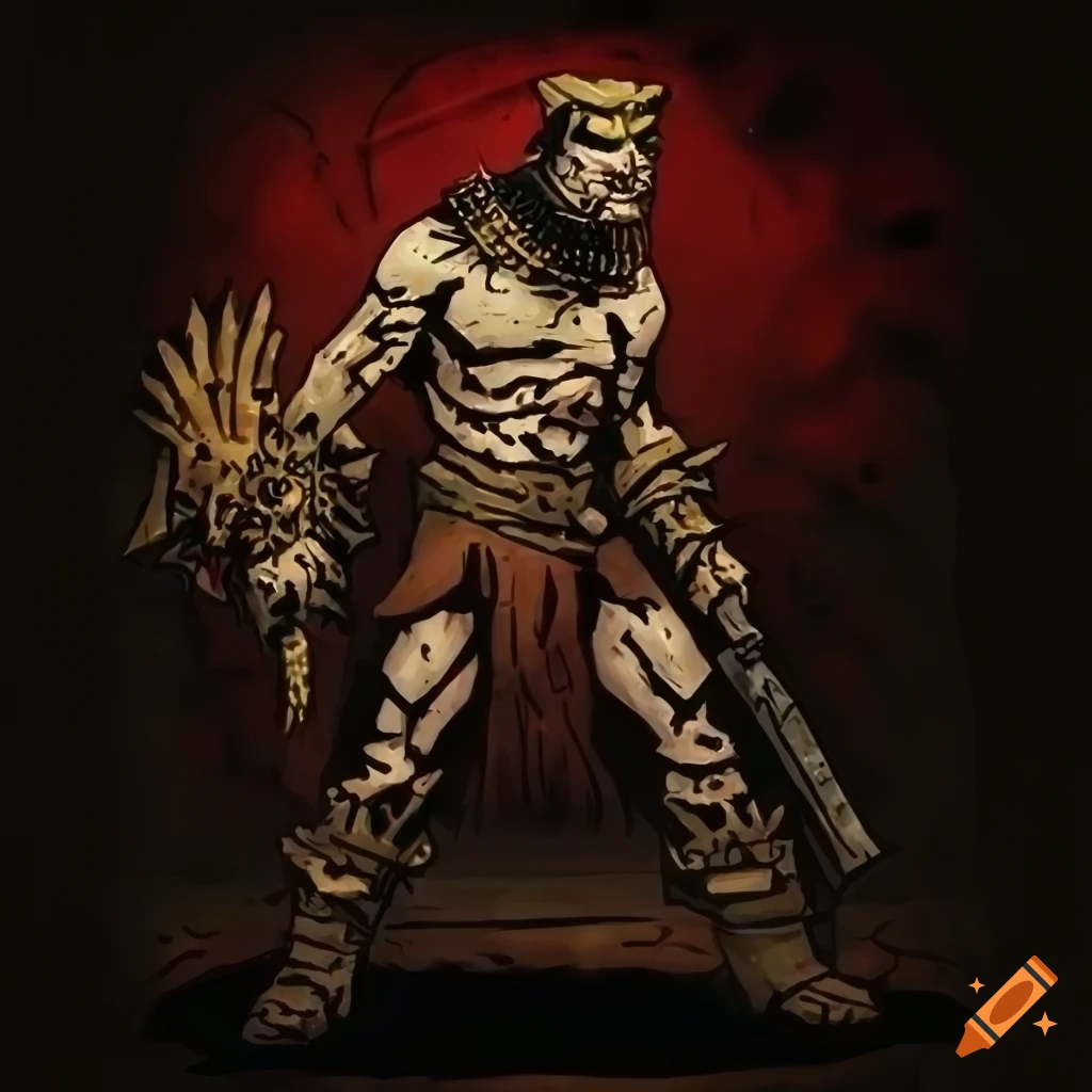 Artwork of a golden occultist wielding dark magic