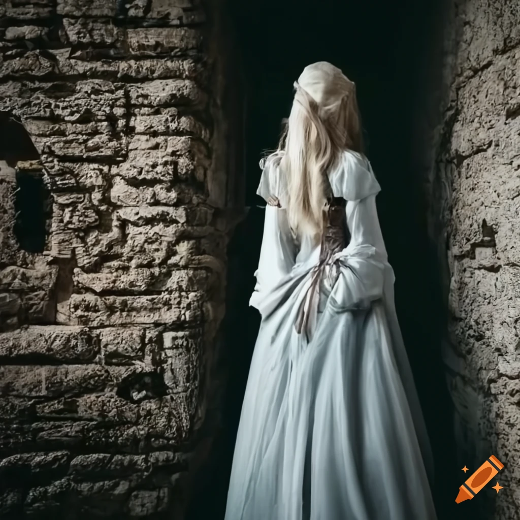 Four fantasy characters meeting at crossroads in a medieval village on ...