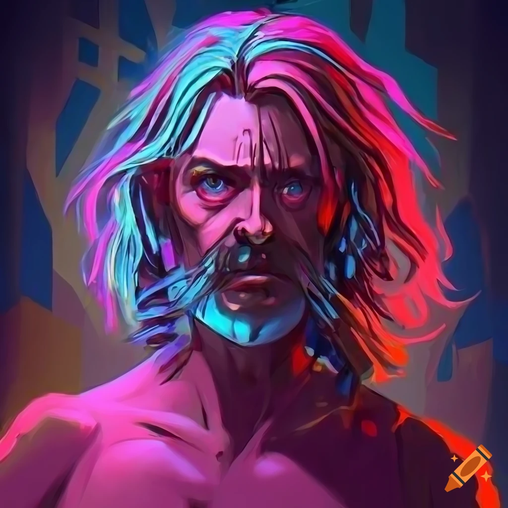 Jerry garcia cyberpunk netrunner on Craiyon