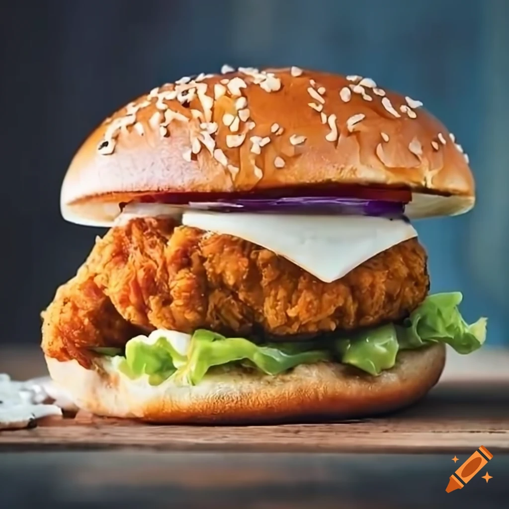 Zinger burger with crispy chicken on Craiyon