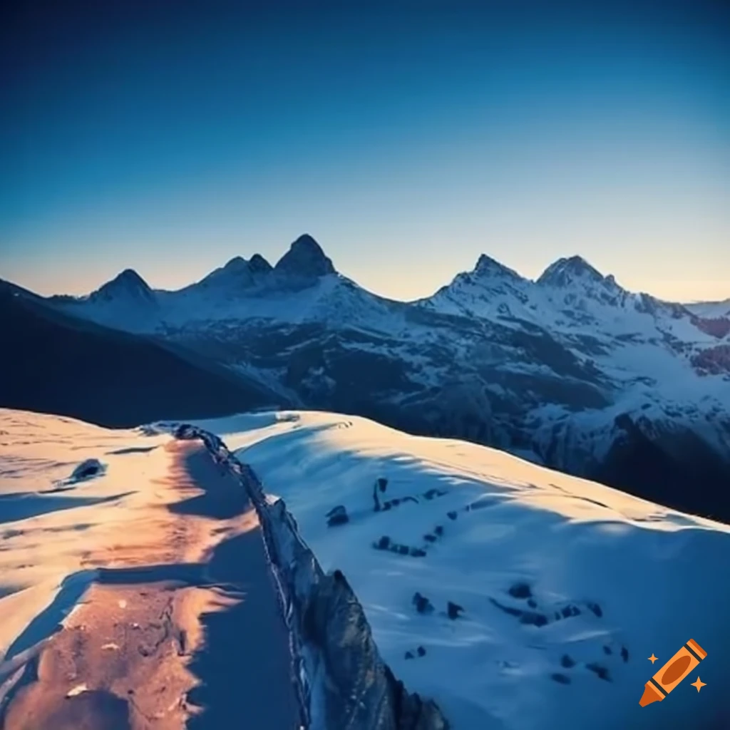 Runner running in the snowy mountains on Craiyon