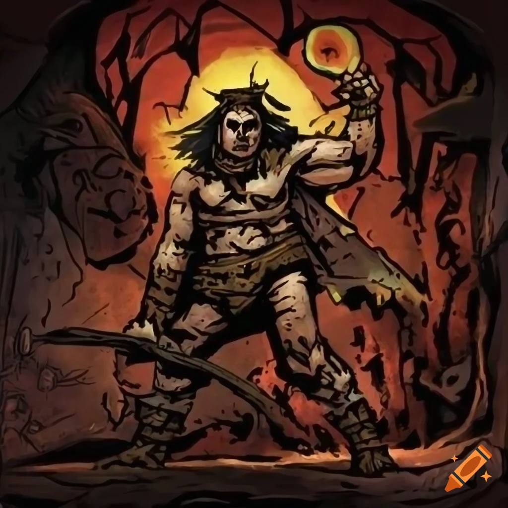 Dark fantasy artwork of a contorted occultist on Craiyon