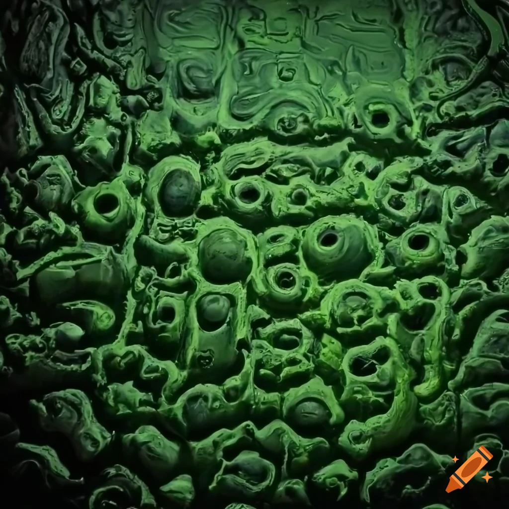 Creepy alien game design with slimy tiles on Craiyon