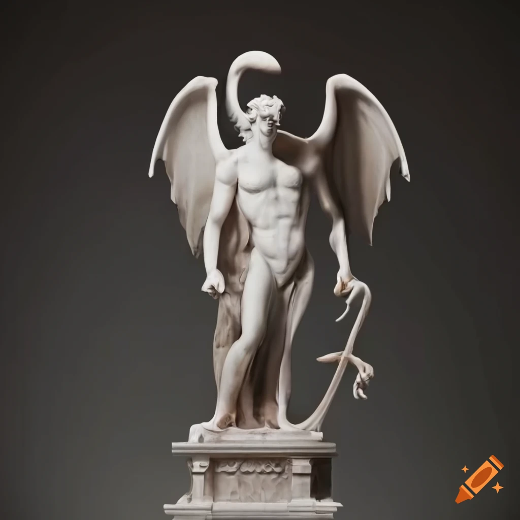 Marble statue of the devil on Craiyon