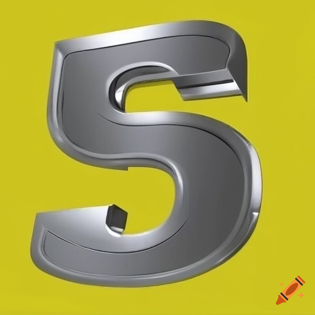 Silver metallic 3d s with yellow border