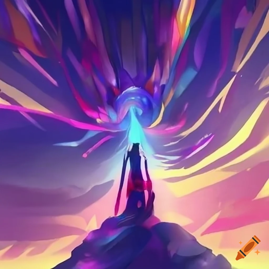 Upward flying ray of light on Craiyon