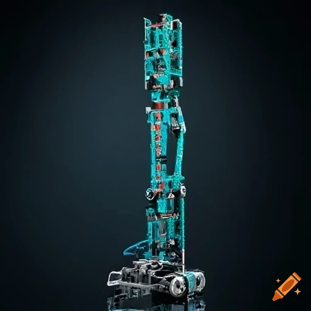 Robots competing in a VEX robotics competition on Craiyon