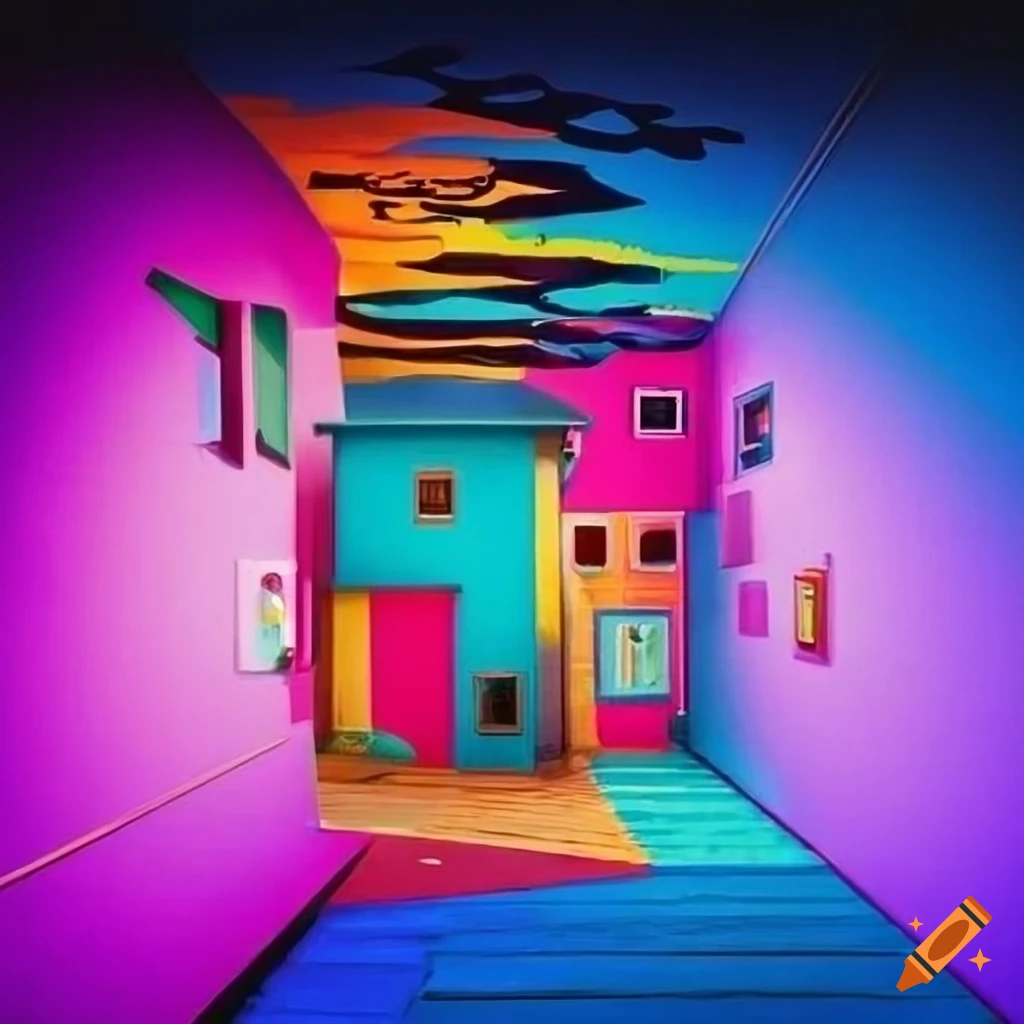 Poster of a funky house on Craiyon