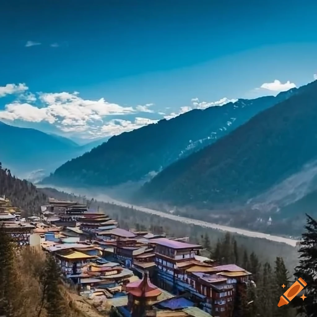 Scenic view of thimphu, the capital of bhutan
