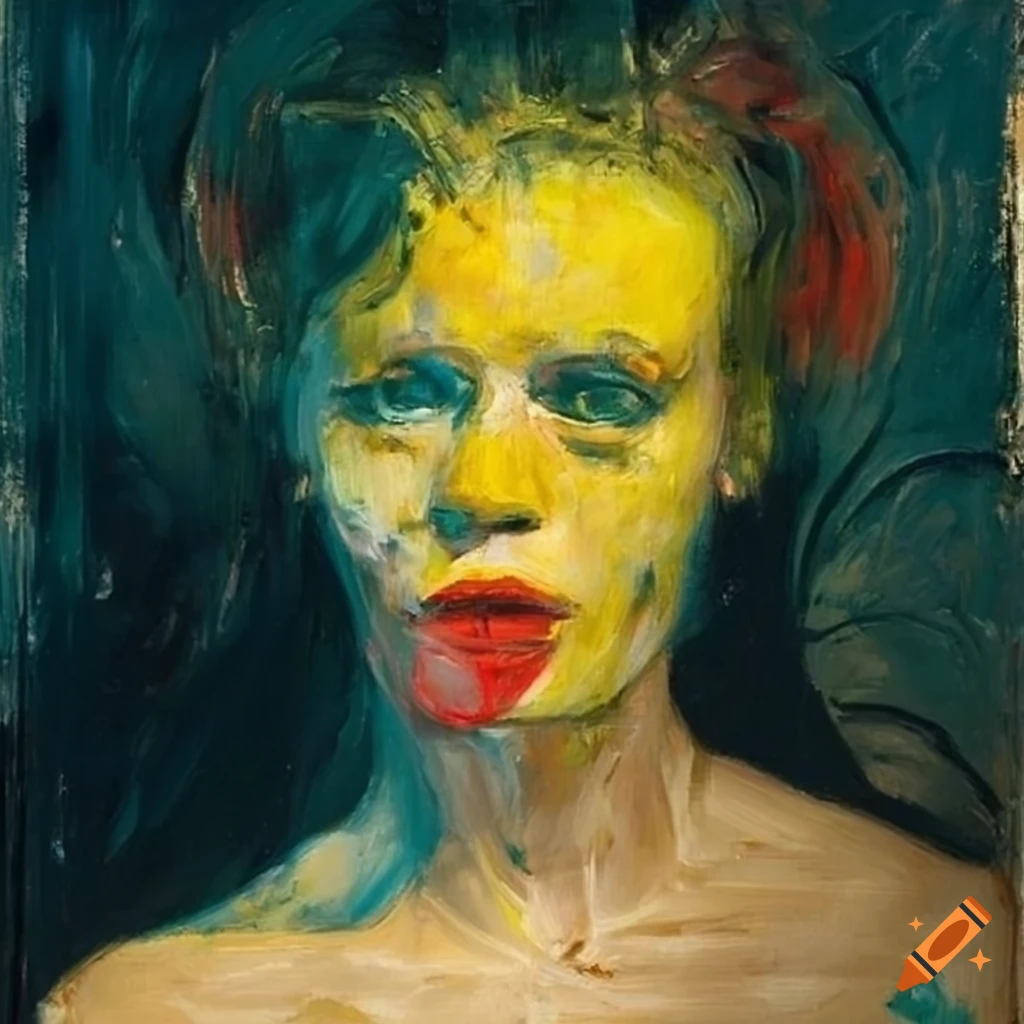 Oil painting of a young woman with a disappointed look on Craiyon