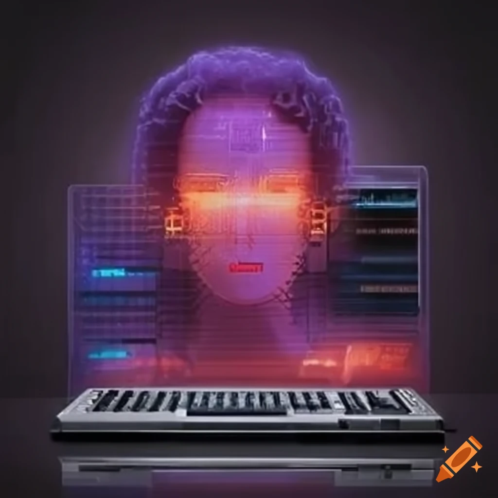 Computer with database and local area network on Craiyon