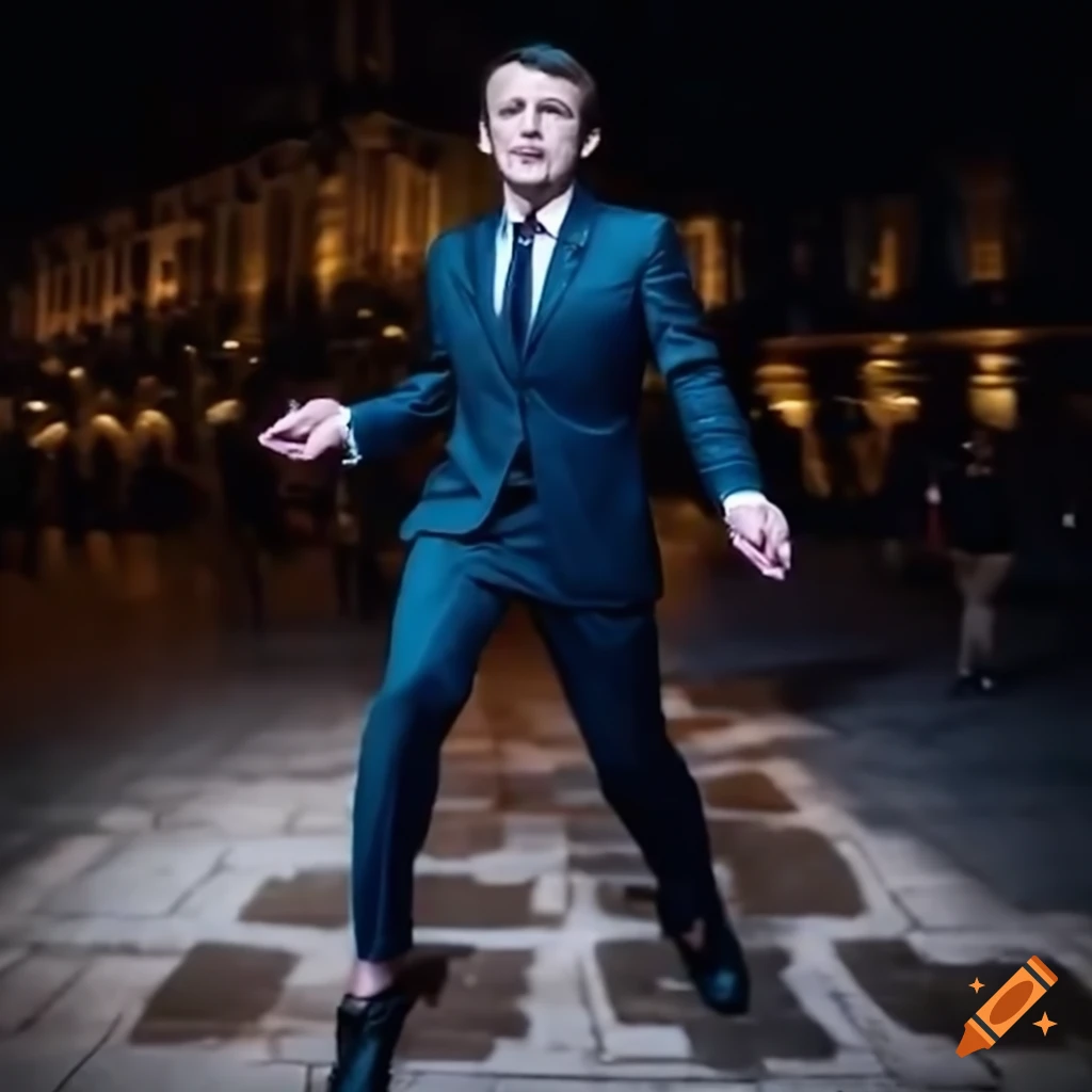 Image of a dancing President Macron on Craiyon
