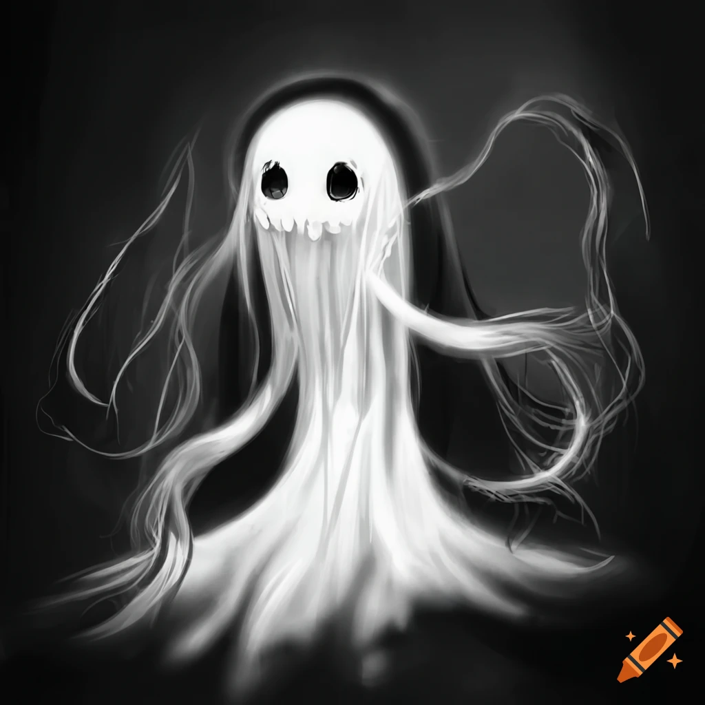 Cute fantasy ghost illustration