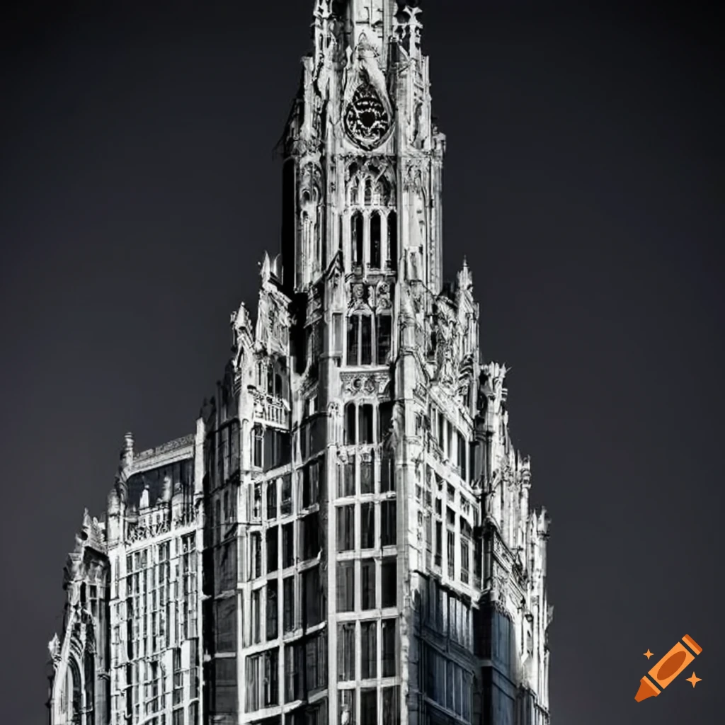 Commercial gothic skyscraper