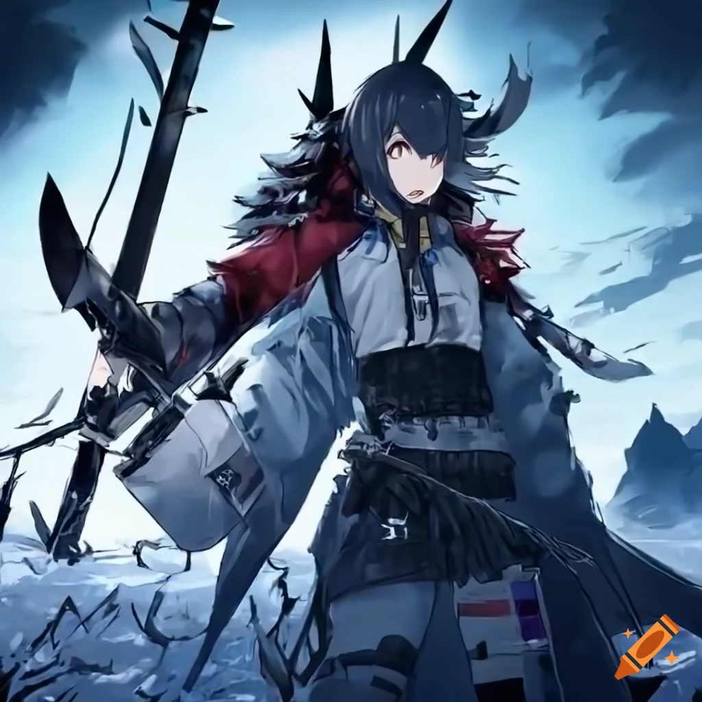 Epic battle scene in arknights video game on Craiyon