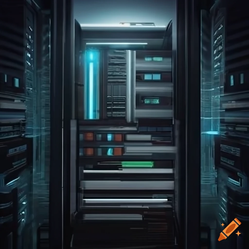Photorealistic depiction of an it technician working with servers