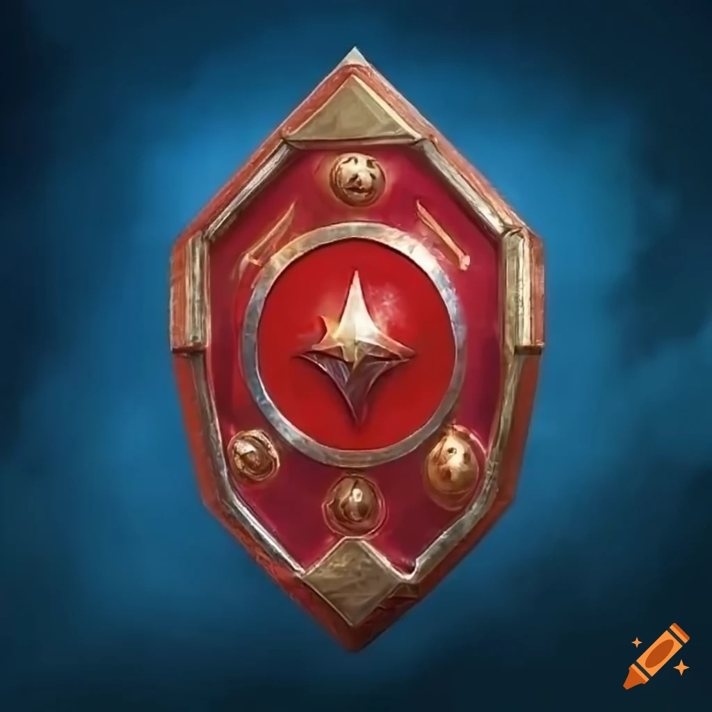 Red dragon artifact shield on Craiyon