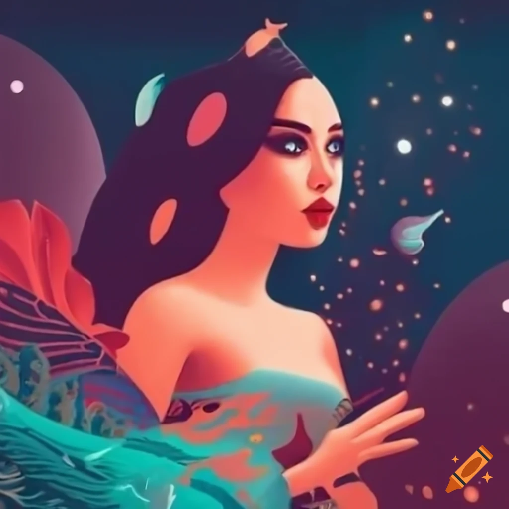 Futuristic retro-style woman on an alien planet on Craiyon