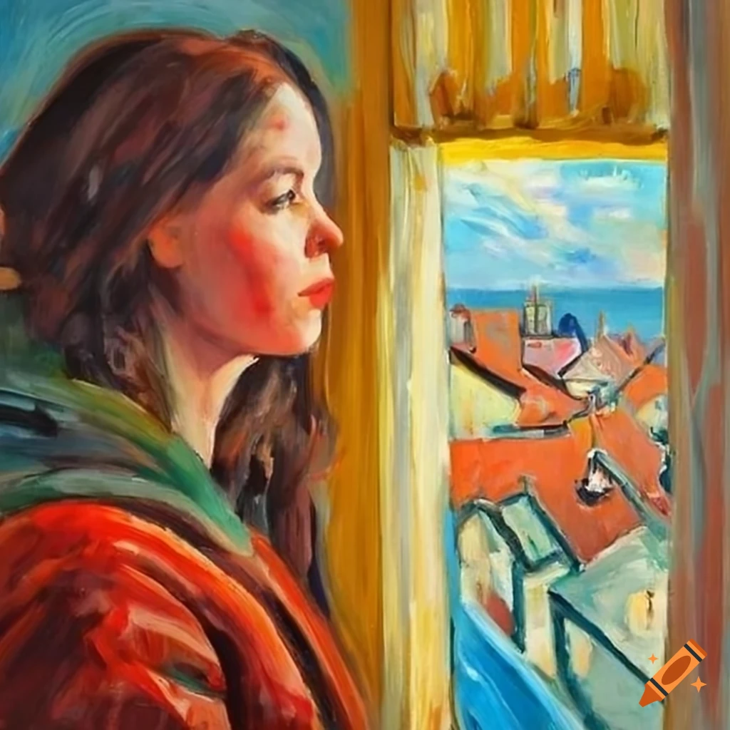 Oil painting of a disappointed young woman on Craiyon