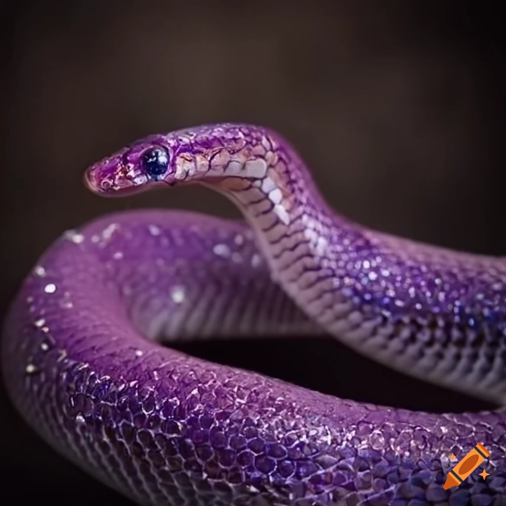Glittery purple snake on Craiyon