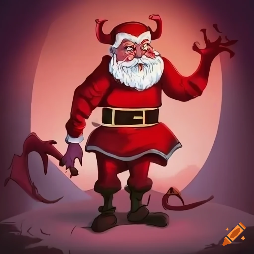 Cartoon depiction of santa claus with a 1950s style