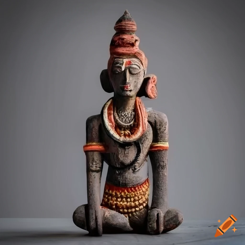 Cubist figurative sculpture of lord shiva with snake on neck on Craiyon