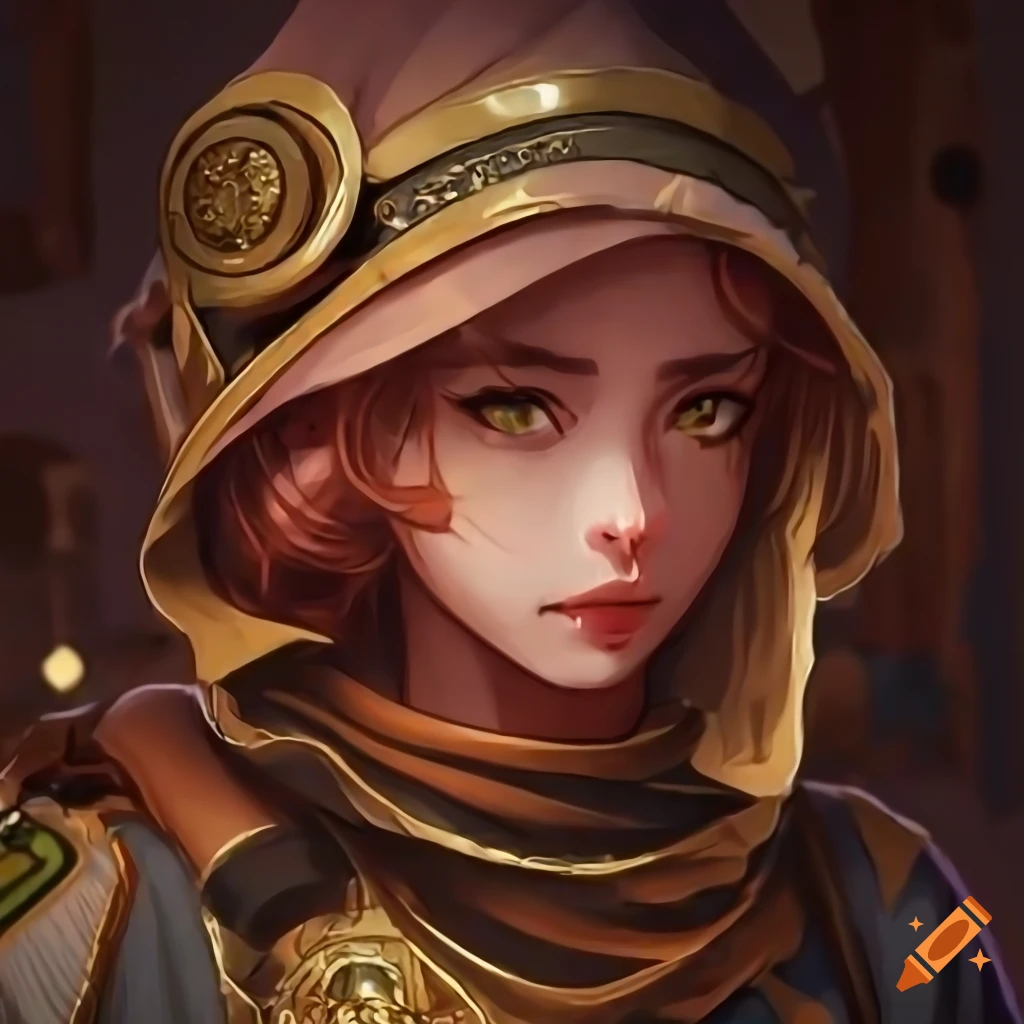 8k wallpaper of an anime adventurer girl in a city on Craiyon